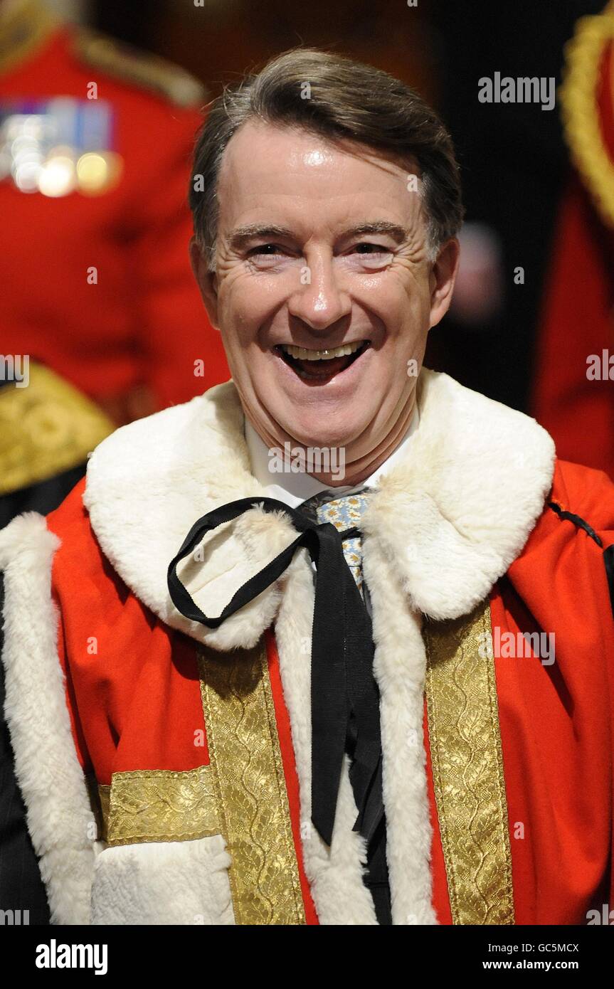 Lord mandelson at the state opening of parliament hi-res stock ...