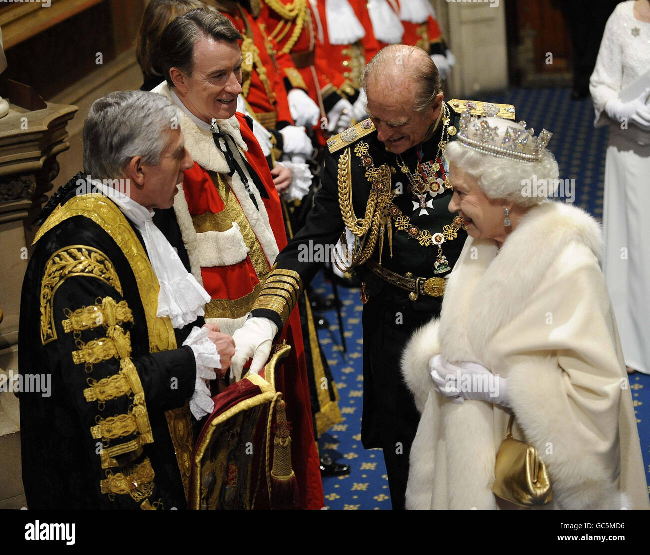 Britain's Queen Elizabeth II and the Duke of Edinburgh greet Business ...