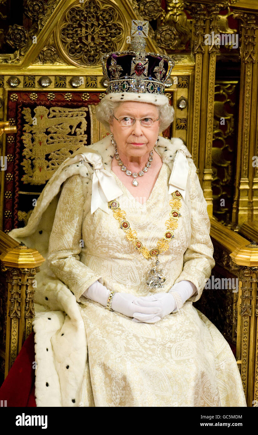 Britain's Queen Elizabeth II delivers her speech during the State ...