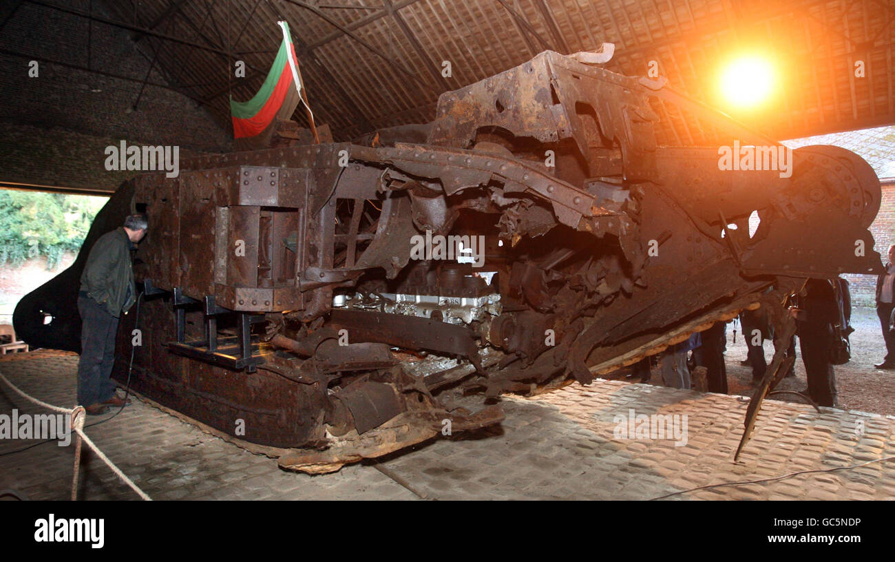 People meet relatives' WW1 tank Stock Photo - Alamy