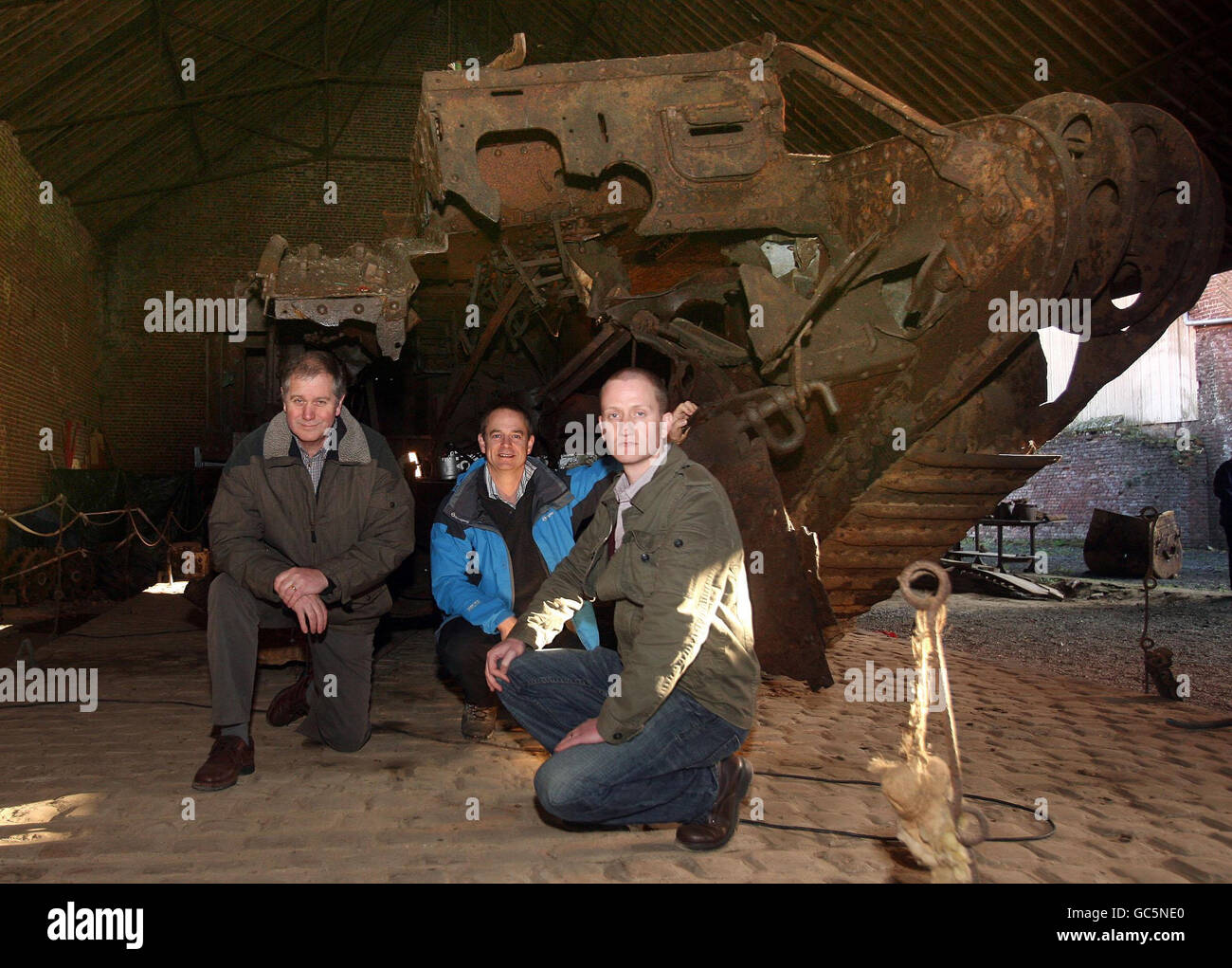 Relatives of soldiers who fought in 'Deborah' a mark IV D51 tank sit in ...