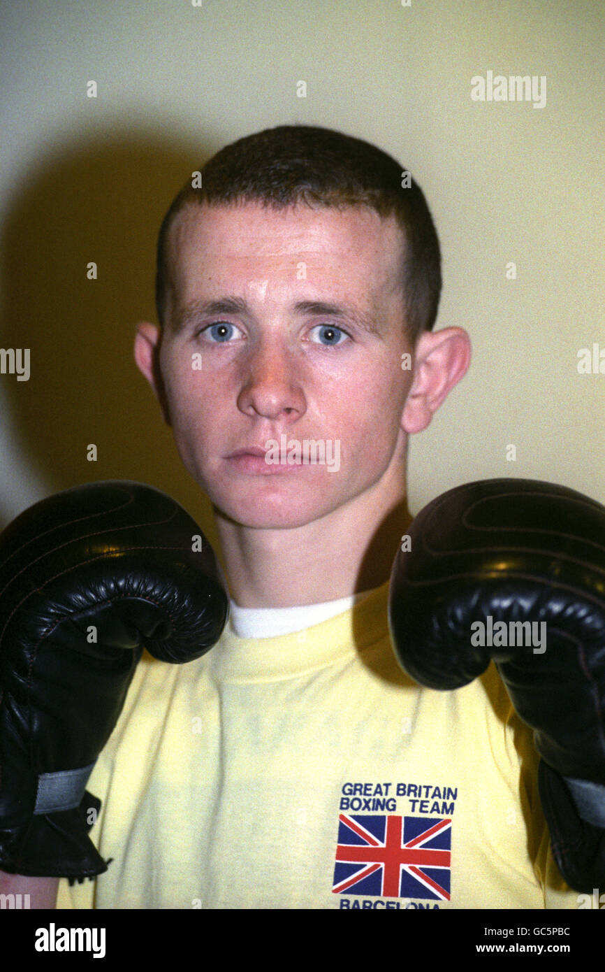 Boxing - 1992 Summer Olympics - Paul Ingle - Barcelona, Spain Stock ...
