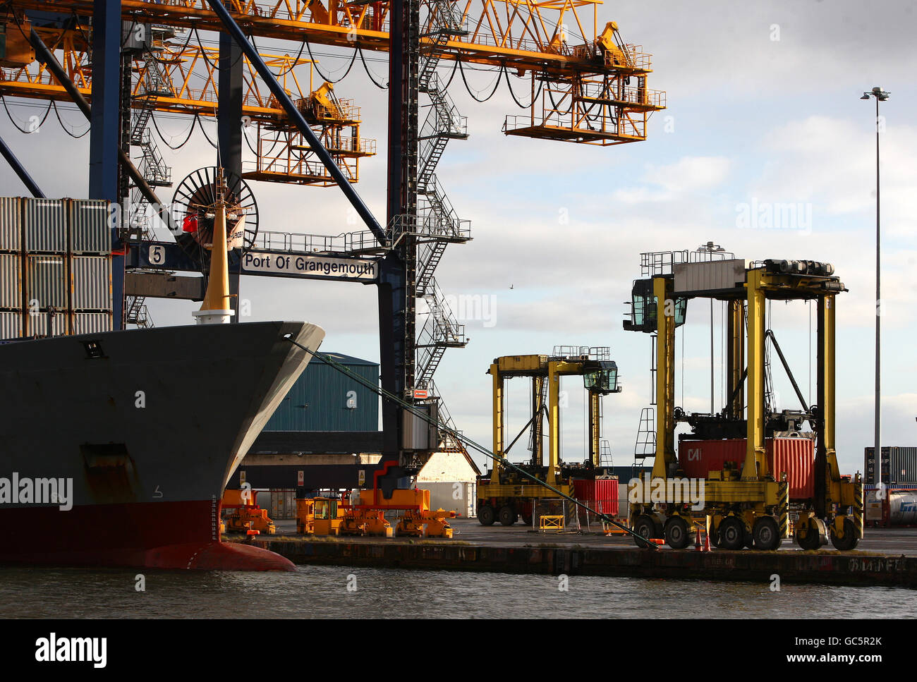 General view of Grangemouth Docks, Falkirk, Scotland. New Scotch whisky ...