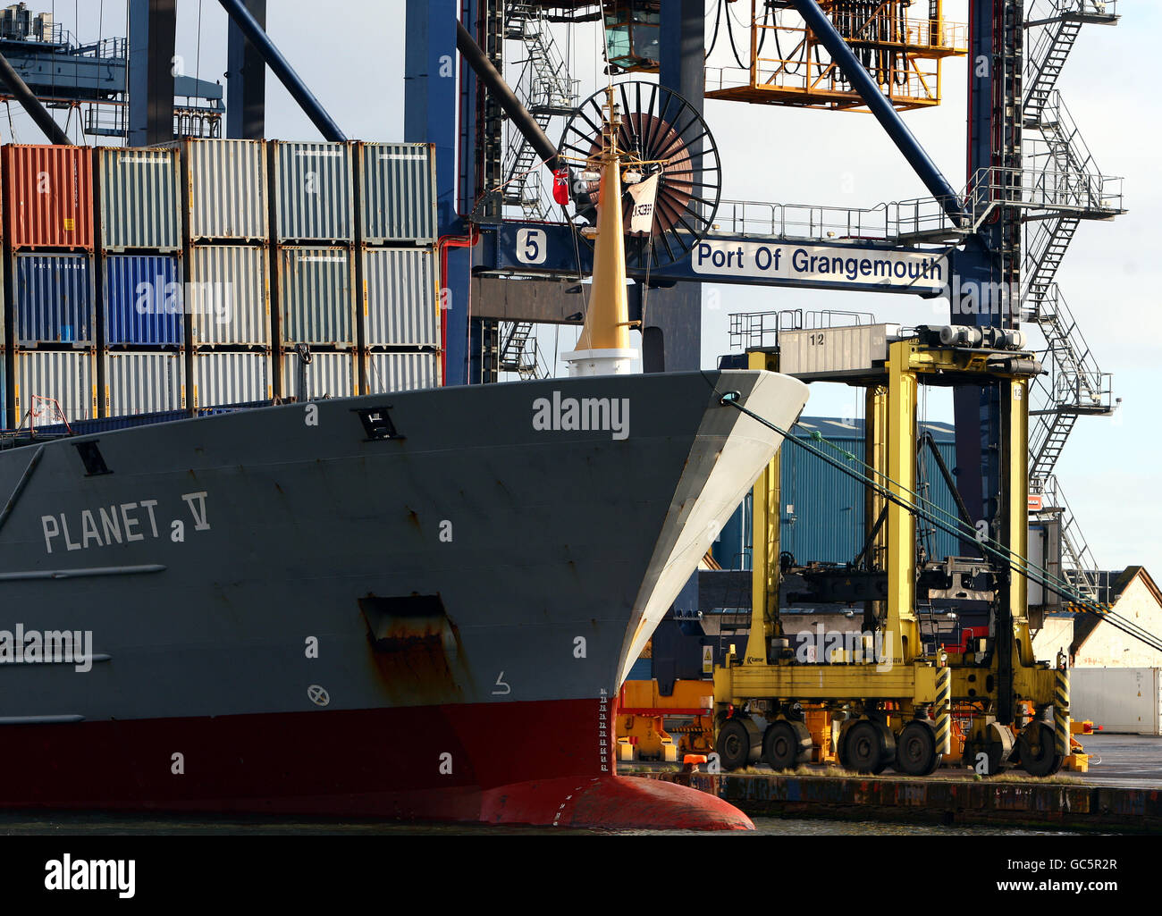 General view of Grangemouth Docks, Falkirk, Scotland. New Scotch whisky ...