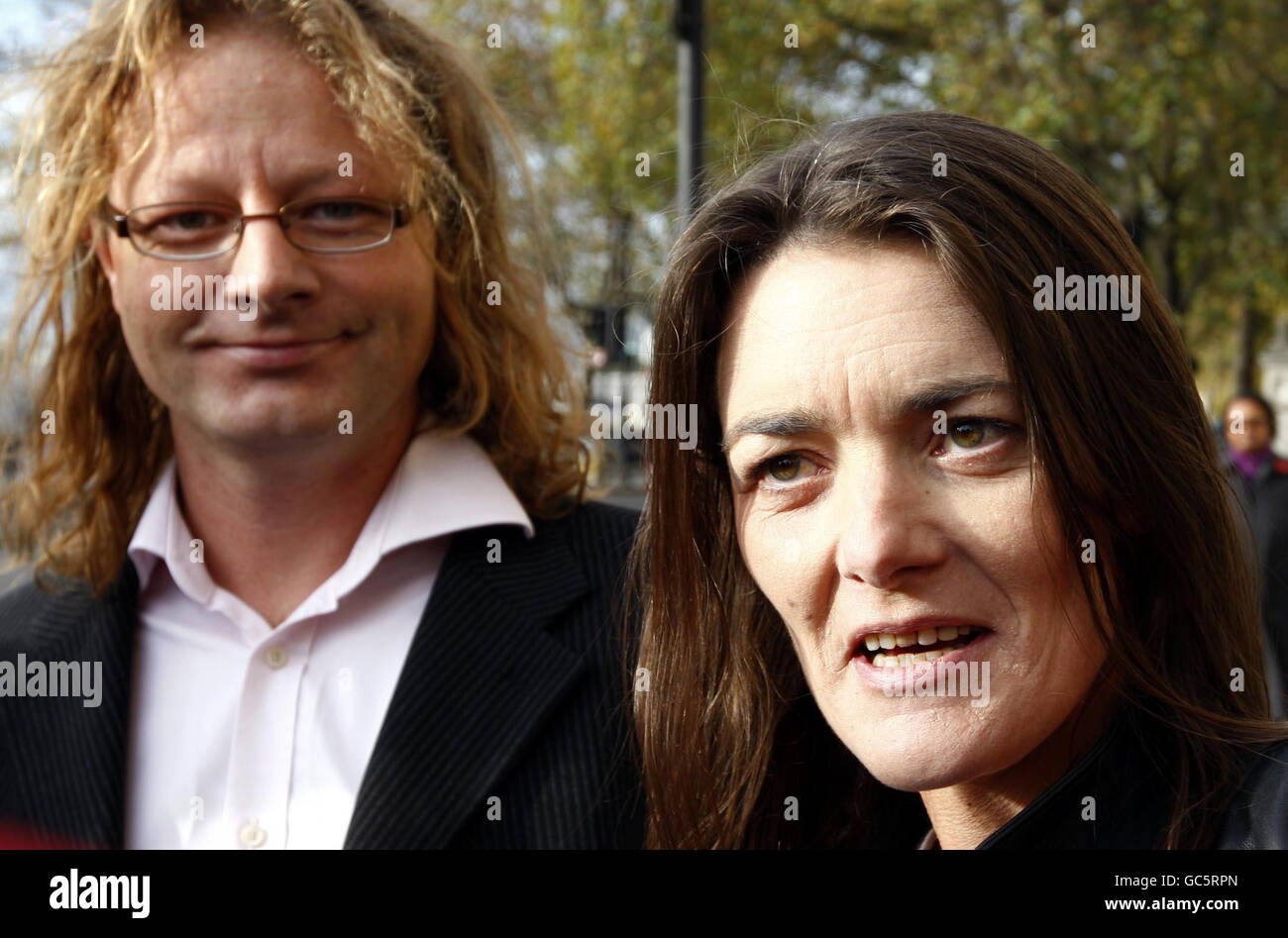 Jenny Paton from Poole in Dorset pictured with her partner Tim Joyce ...