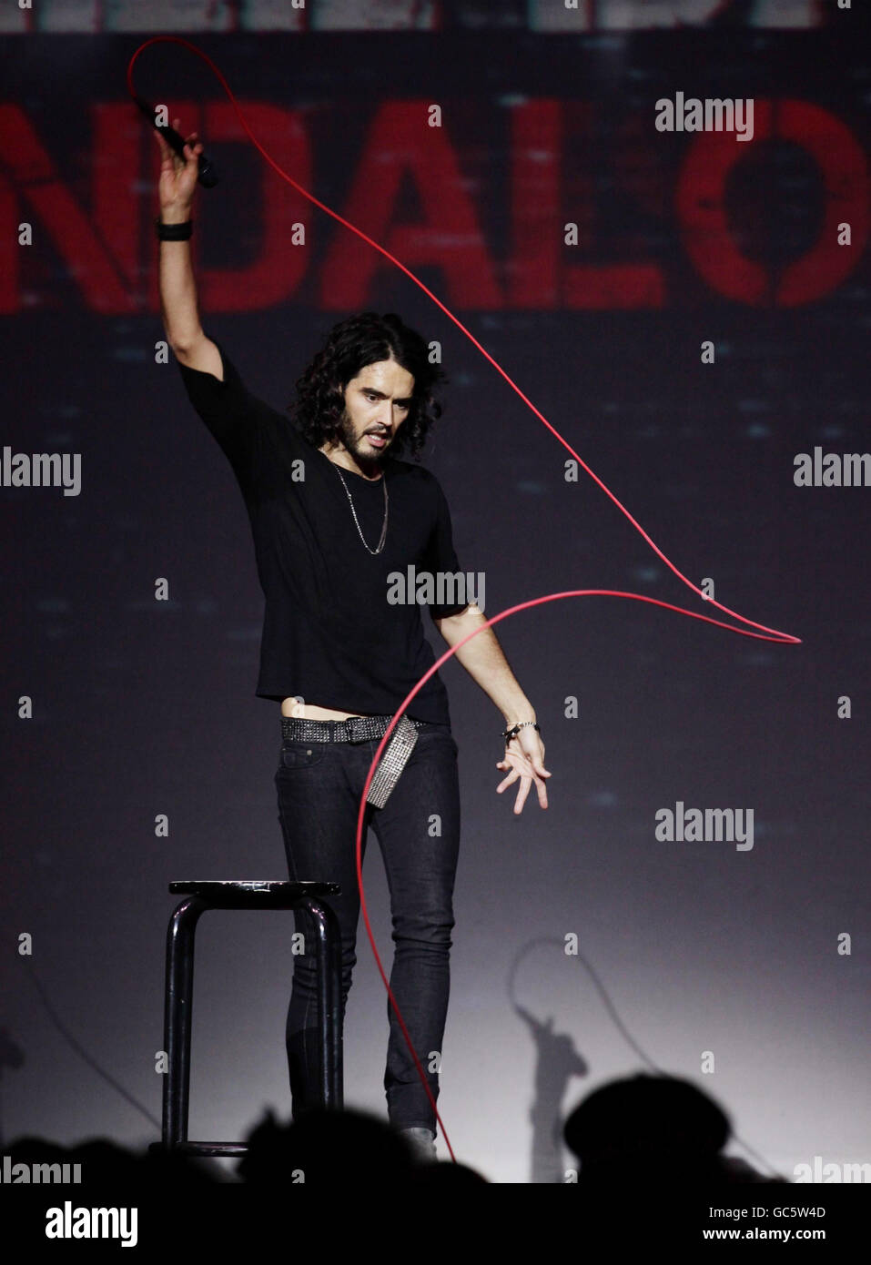 Presenter russell brand on stage hi-res stock photography and images ...