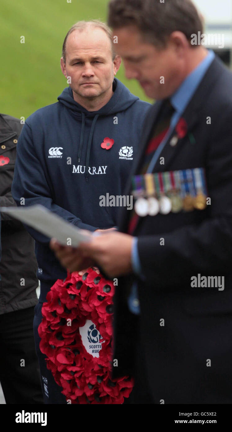 Scotland coach Andy Robinson looks on during the Armistice Day Memorial ...
