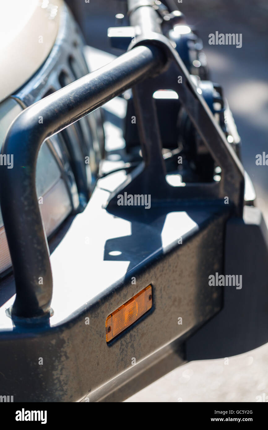 Custom built off road truck with steel roof rack and bumpers Stock ...