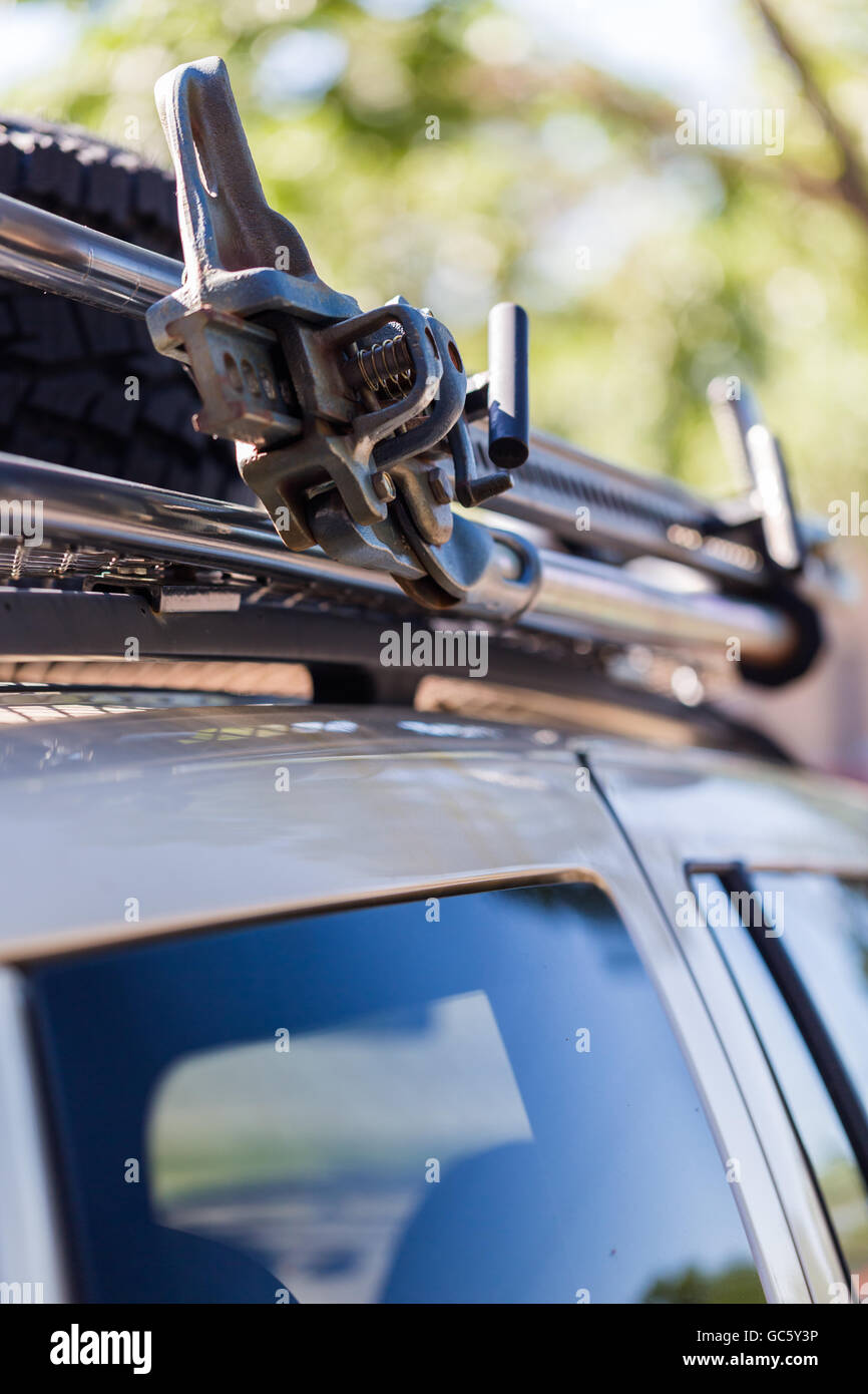 Custom built off road truck with steel roof rack and bumpers Stock ...