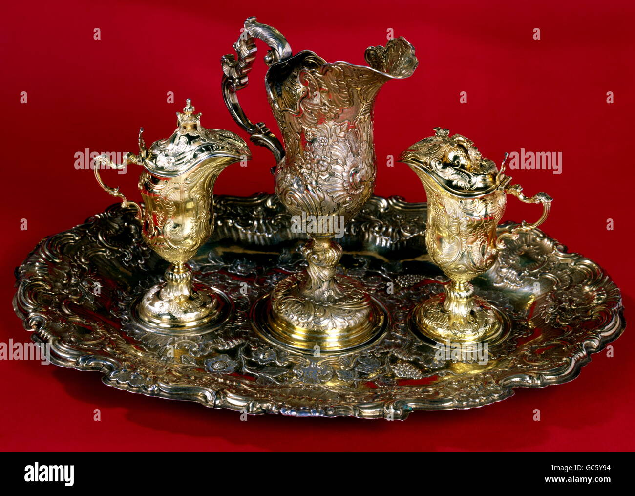 religion, Christianity, liturgic items, repository for chrism, silver ...