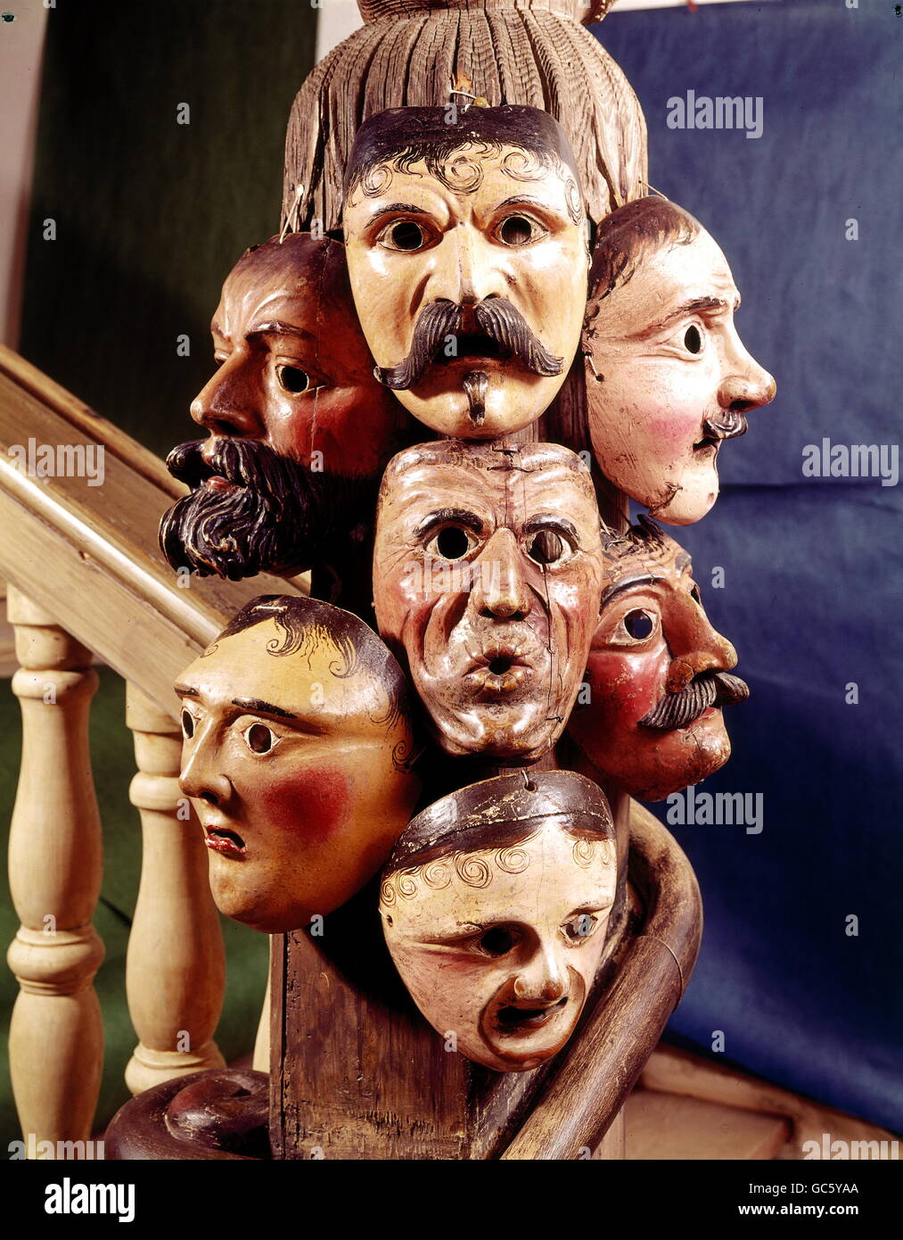 festivity, carnival, traditional wooden masks (Perchten) from Upper ...