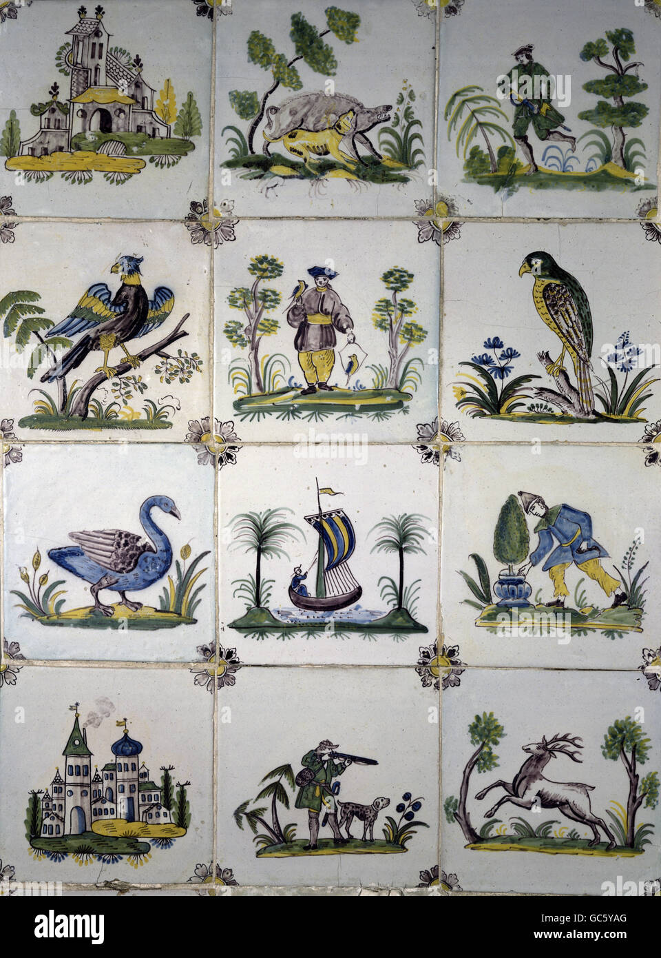 fine arts, faience / ceramics / porcelain / glass, faience tiling, hall ...