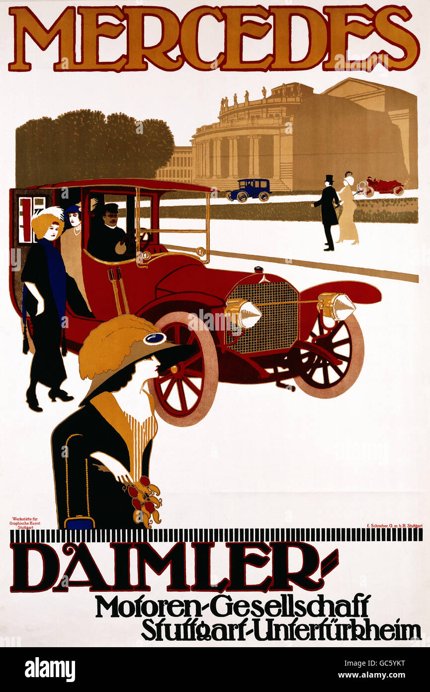 Mercedes daimler poster hi-res stock photography and images - Alamy