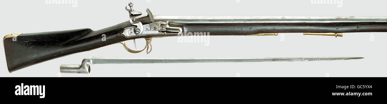 weapons, firearms, rifles, flintlock rifle, Prussian infantry rifle ...