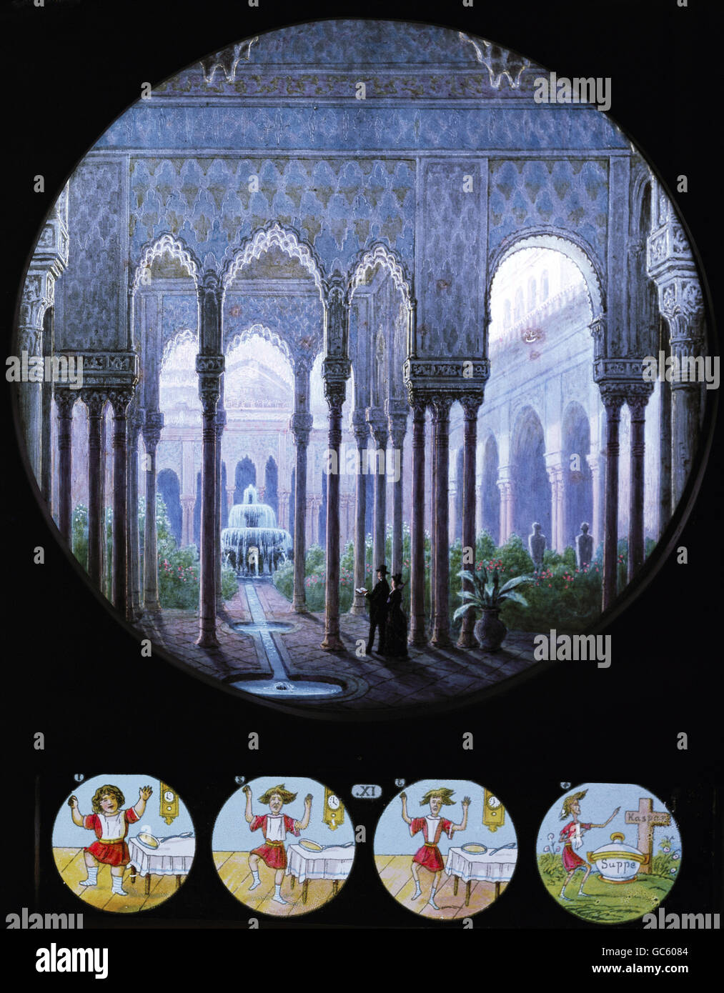 toys, optical toys, Laterna Magica, "Alhambra", single image, diameter ...