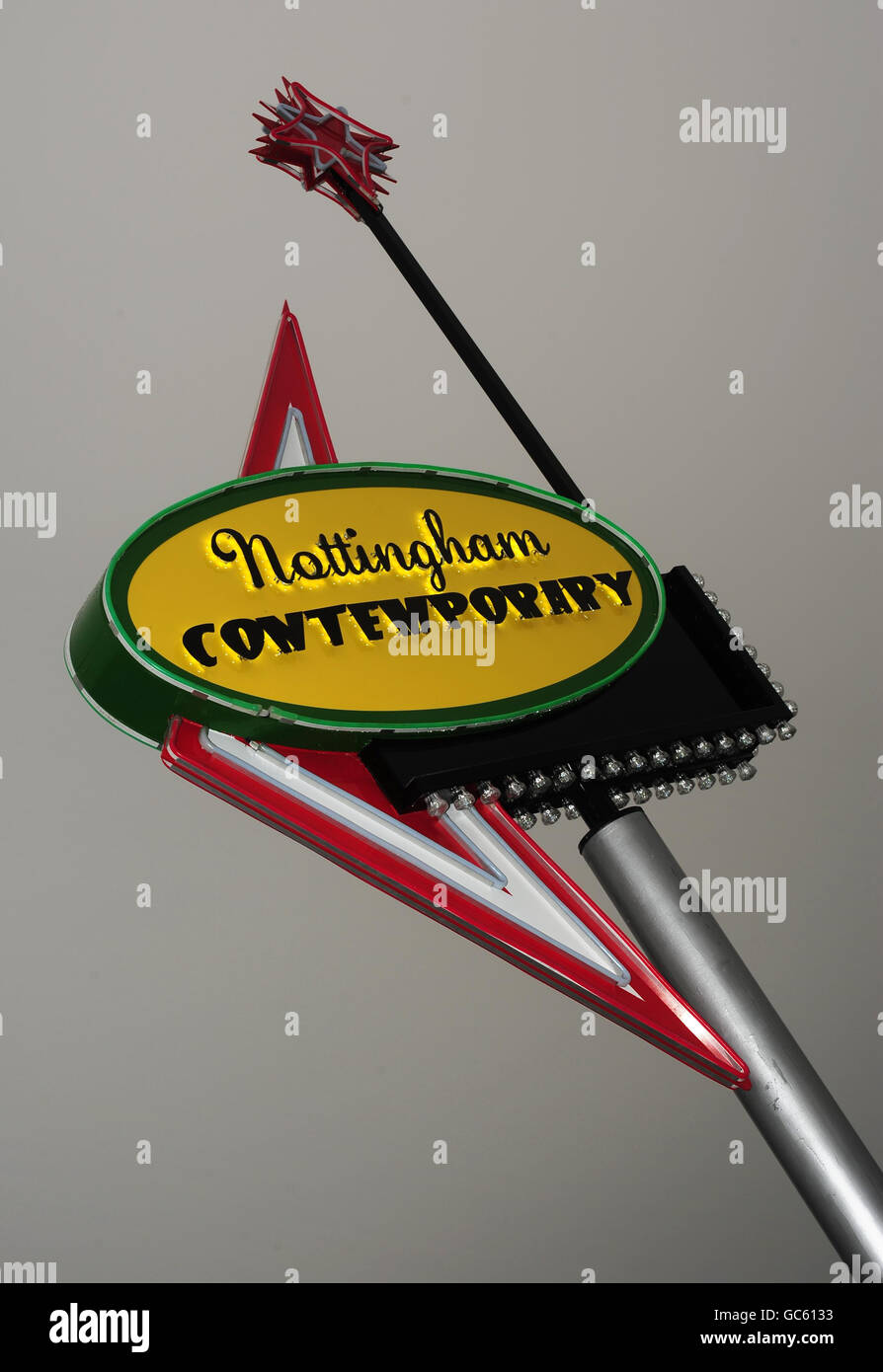 Neon sign nottingham contemporary arts centre hi-res stock photography ...