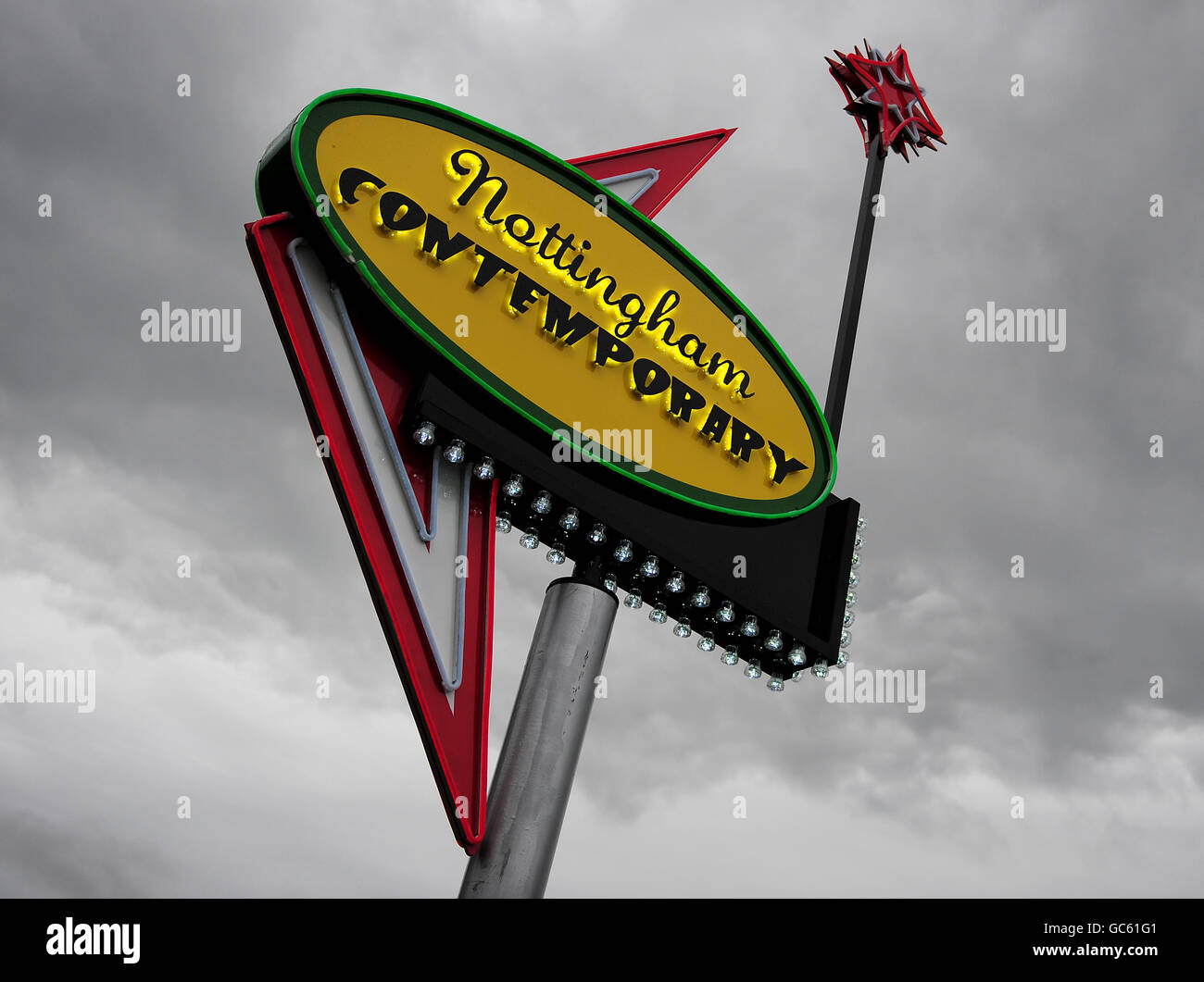 Neon sign nottingham contemporary arts centre hi-res stock photography ...