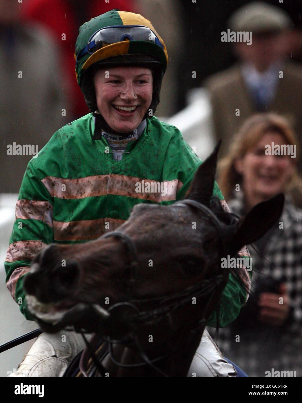 Nina Carberry riding Garde Champetre celebrates after winning the The ...