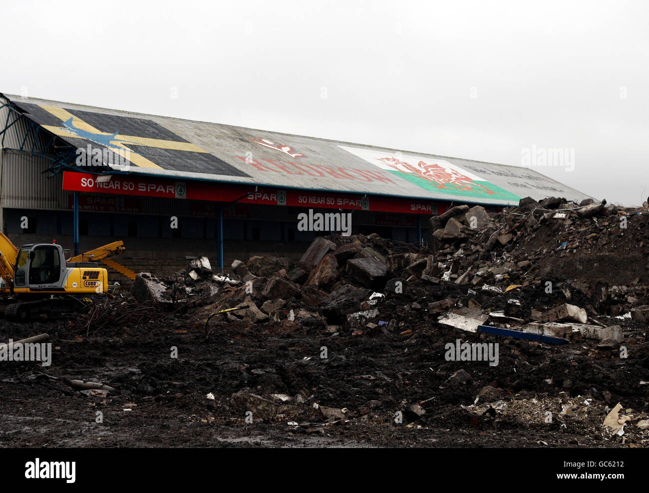 Bulldozers start work on the demolition of Cardiff City's old ground of ...