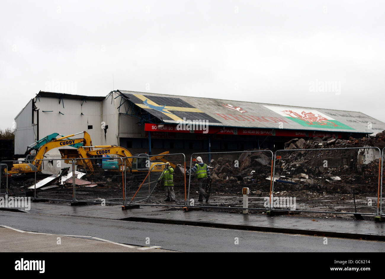 Bulldozers start work on the demolition of Cardiff City's old ground of ...
