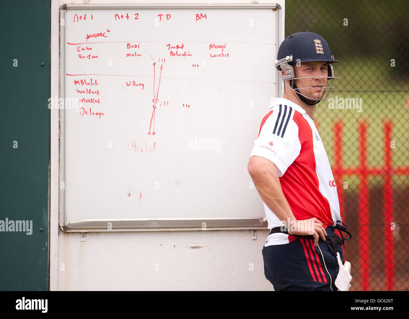 Cricket training top warm up half length mid top hi-res stock ...