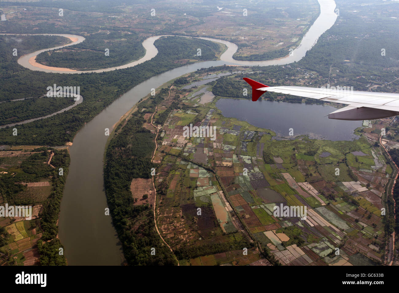 the landscape with a river near the city of ubon ratchathani in the ...