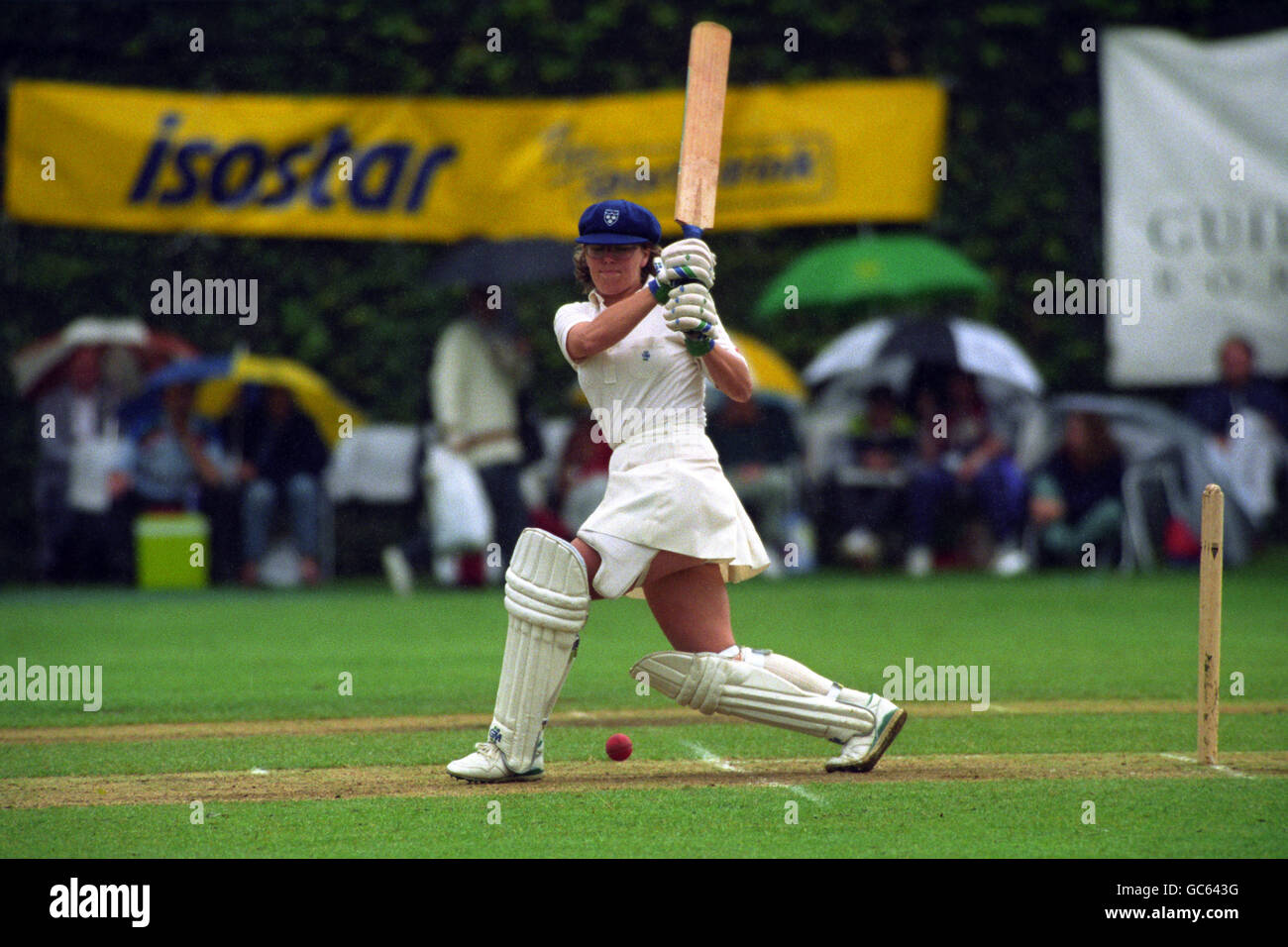 BATTING ACTION FROM CAROLE HODGES DURING THE WOMEN'S WORLD CUP CRICKET ...