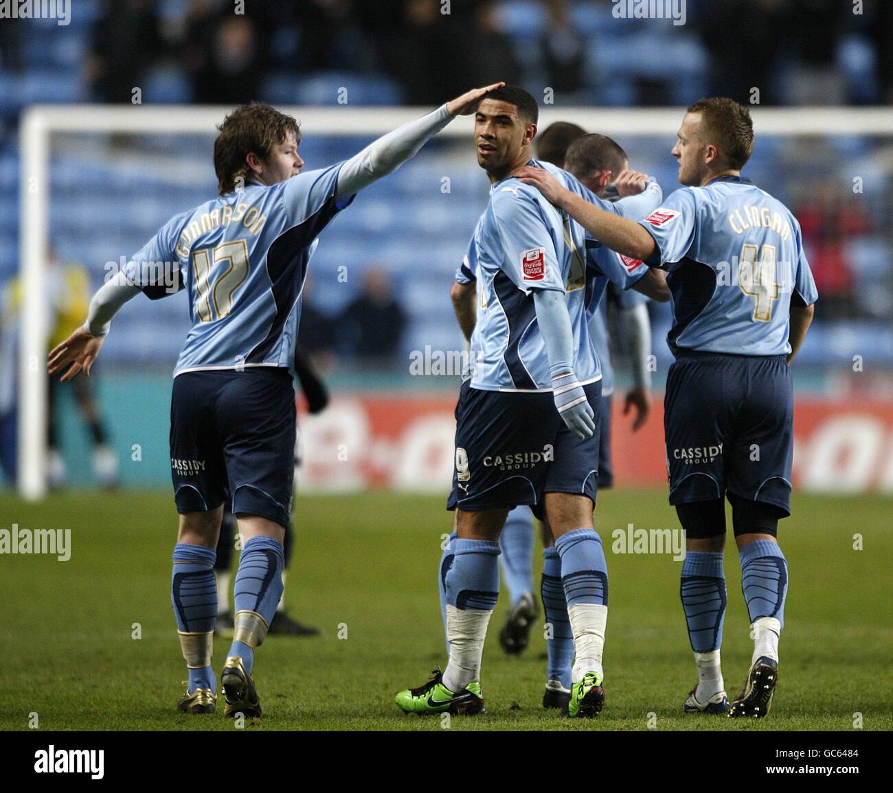 Coventry City's Leon Best (center) celebrates scoring his sides first ...