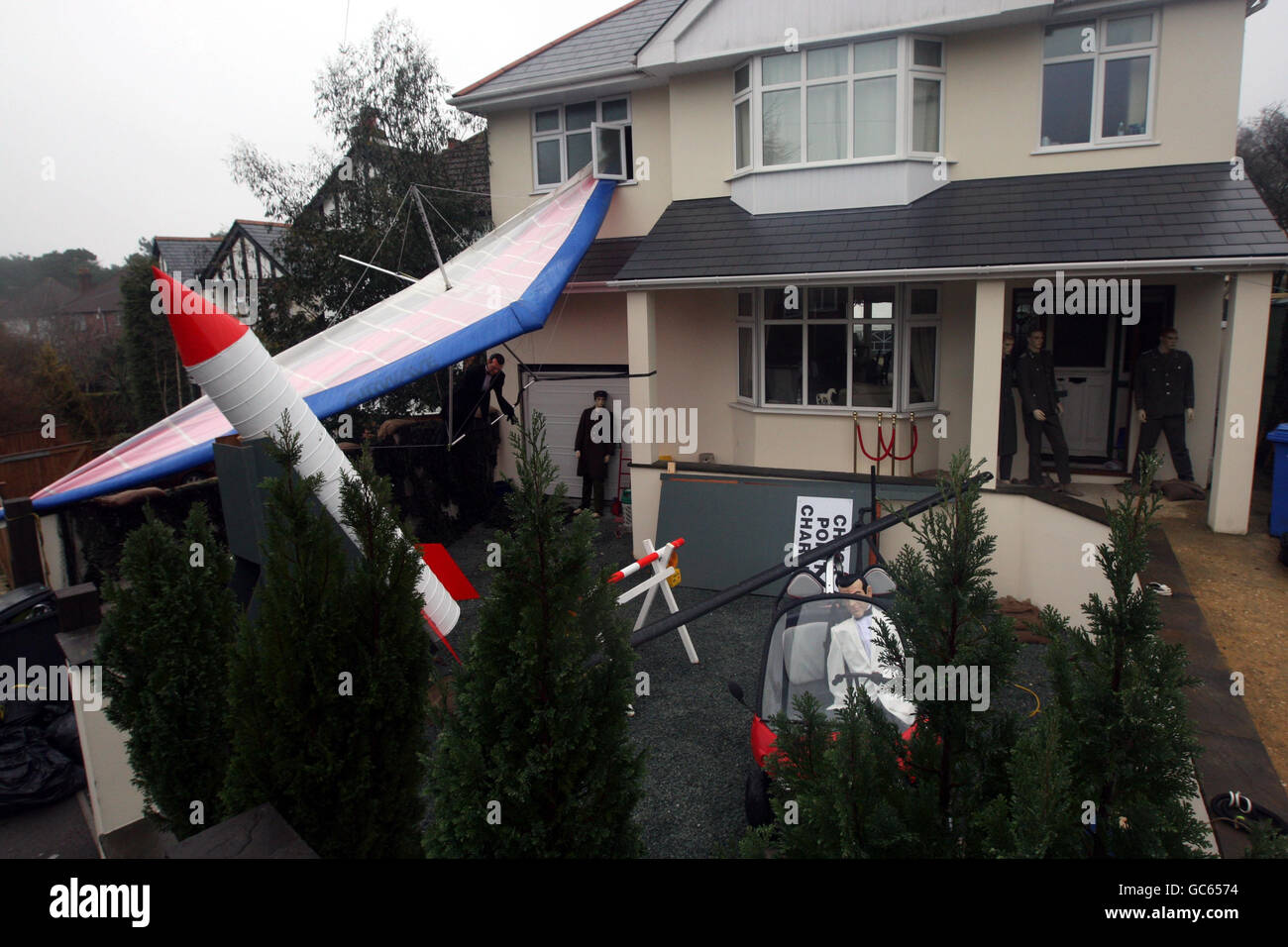 Angie and Simon Mullane's front garden of their house in Poole, Dorset ...