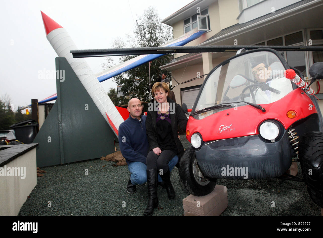 Angie (right) and Simon Mullane outside their house in Poole, Dorset ...