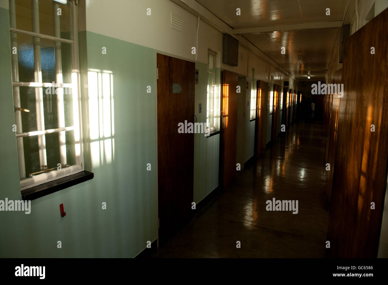 Robben Island Prision - Cape Town. The corridor of B block at Robben ...