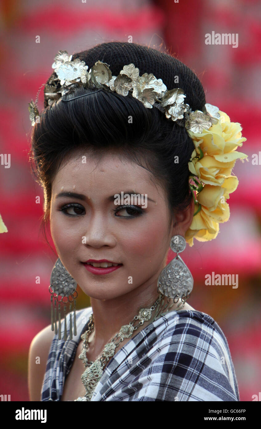Thai Dance at the Bun Bang Fai Festival or Rocket Festival in the City ...