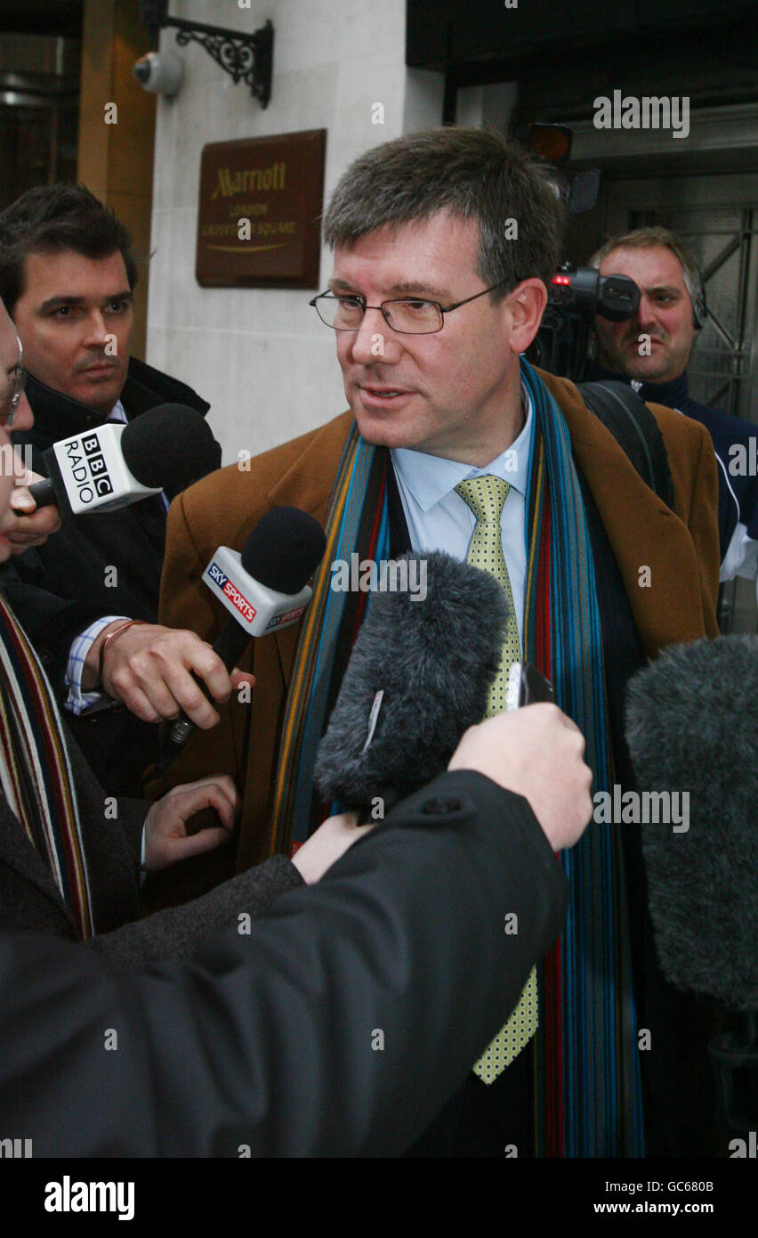 Chief Executive of the Football Association, Ian Watmore speaks to the ...