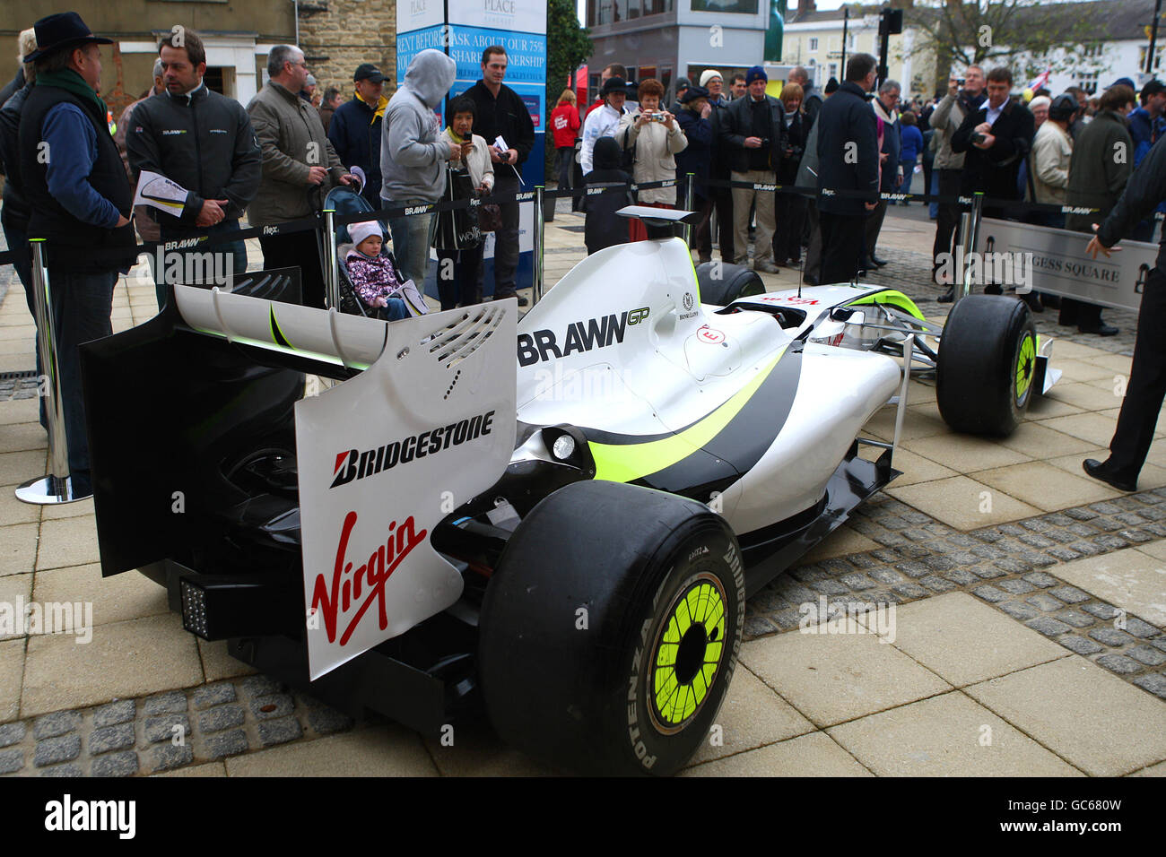 Motor Racing - Brawn GP Parade - Brackley. Fans celebrate Brawn GP's ...