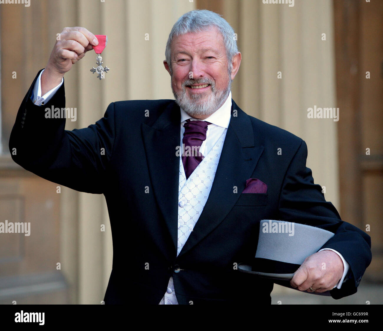 After receiving her mbe from the prince of wales hi-res stock ...