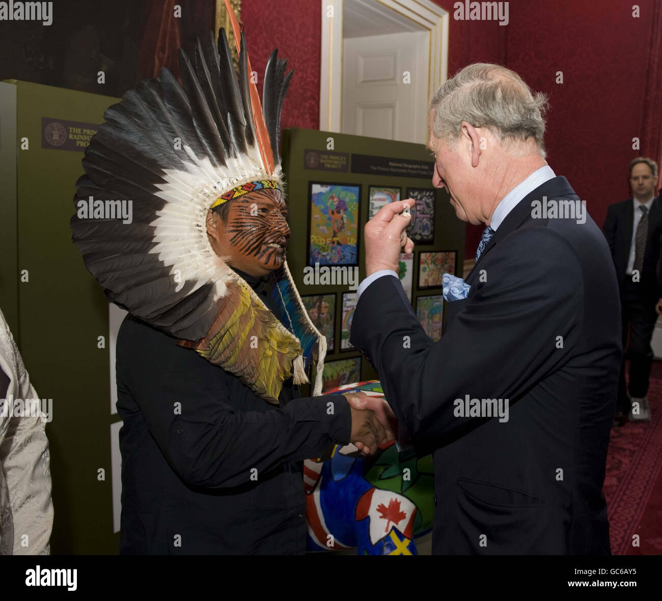 The Prince of Wales meets with Chief Tashka Yawanawa from the Brazilian ...