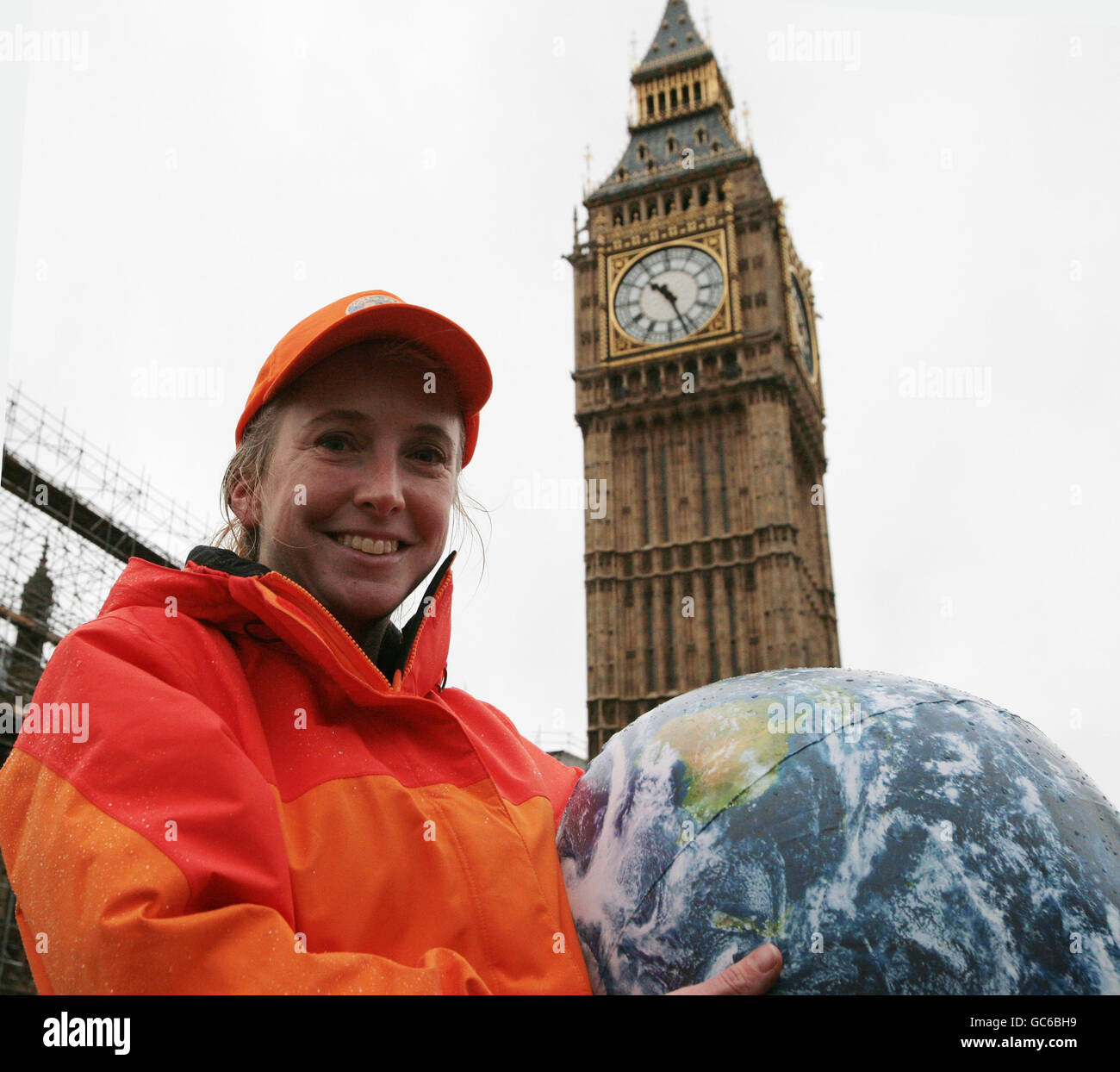 British ocean rower Roz Savage outside the Houses of Parliament as she ...