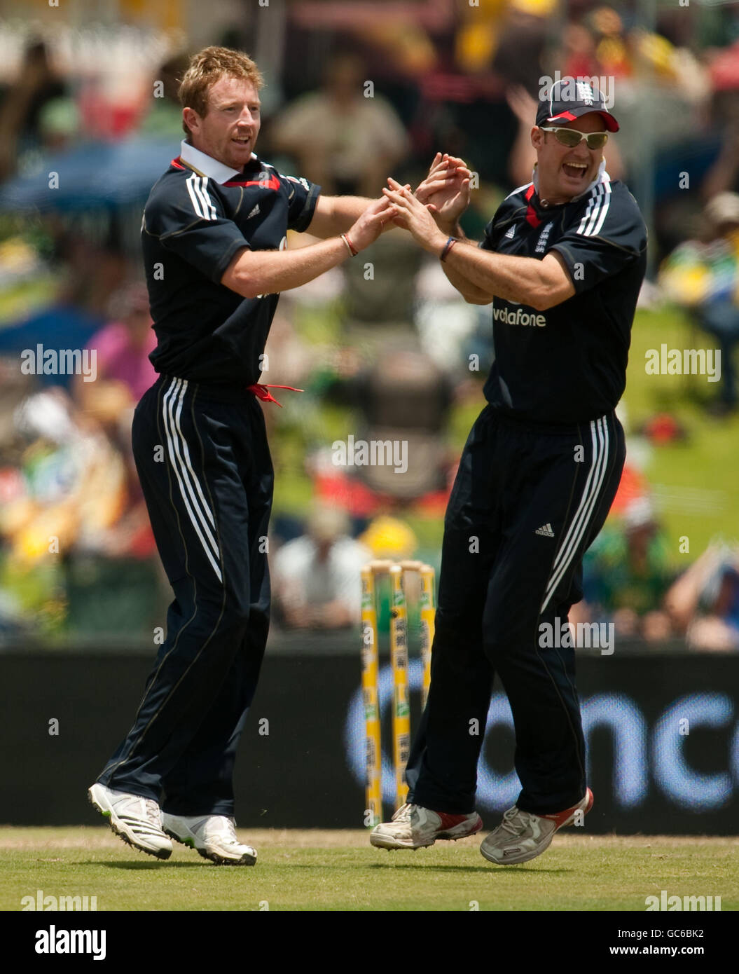 Full length midair high five celebrating celebrate happy cheering ...