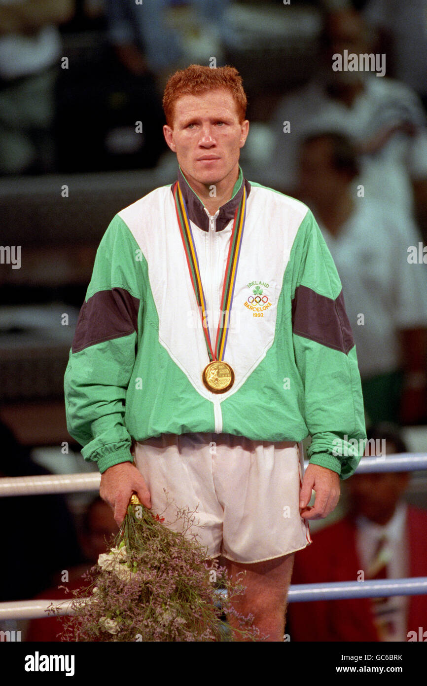 IRISH WELTERWEIGHT MICHAEL CARRUTH WITH HIS OLYMPIC BOXING GOLD MEDAL ...