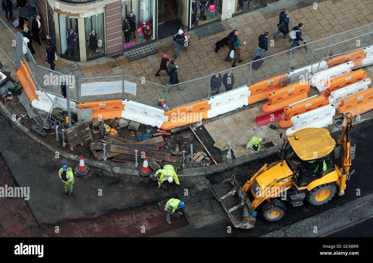 Edinburgh Tram Works Stock Photo - Alamy