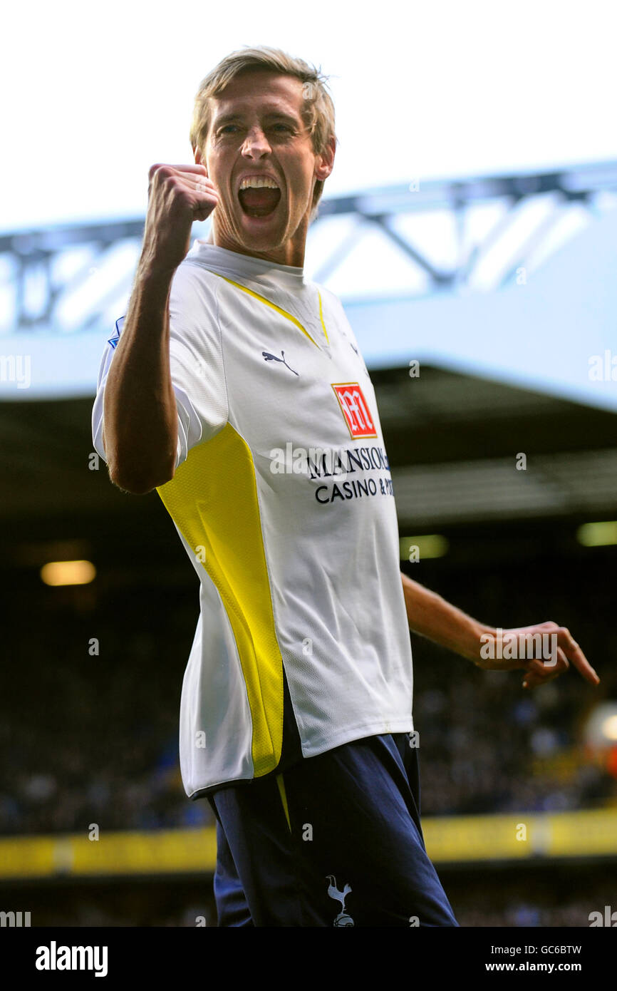 Tottenham Hotspur's Peter Crouch celebrates scoring his sides first ...