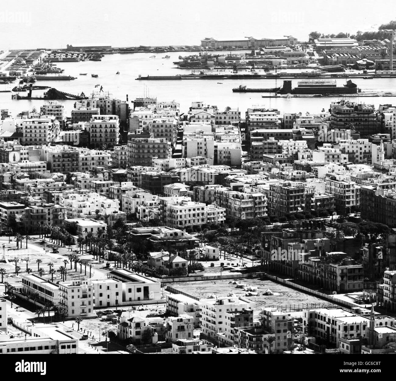 Suez canal aerial Black and White Stock Photos & Images - Alamy