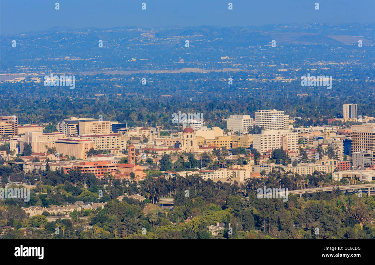 The beautiful Pasadena City hall and Pasadena downtown view around ...