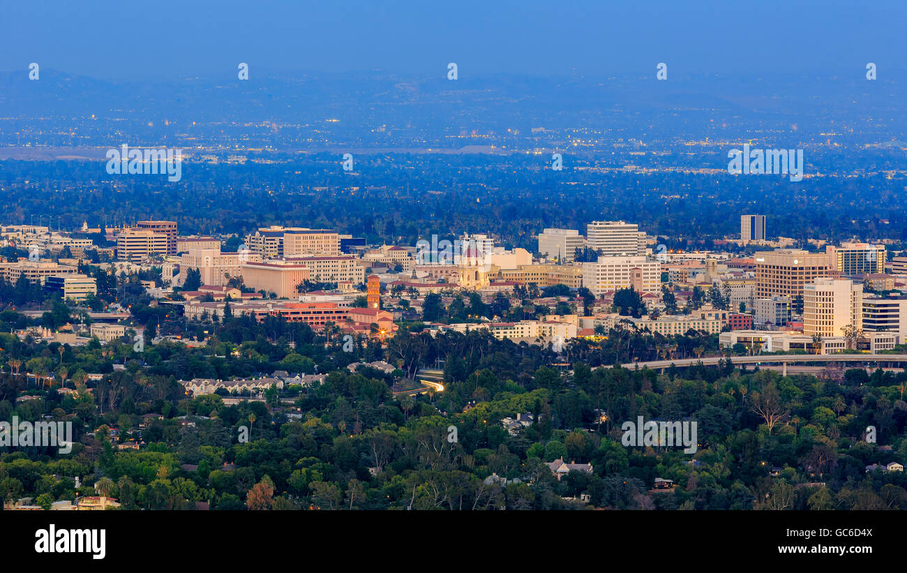 The beautiful Pasadena City hall and Pasadena downtown view around ...
