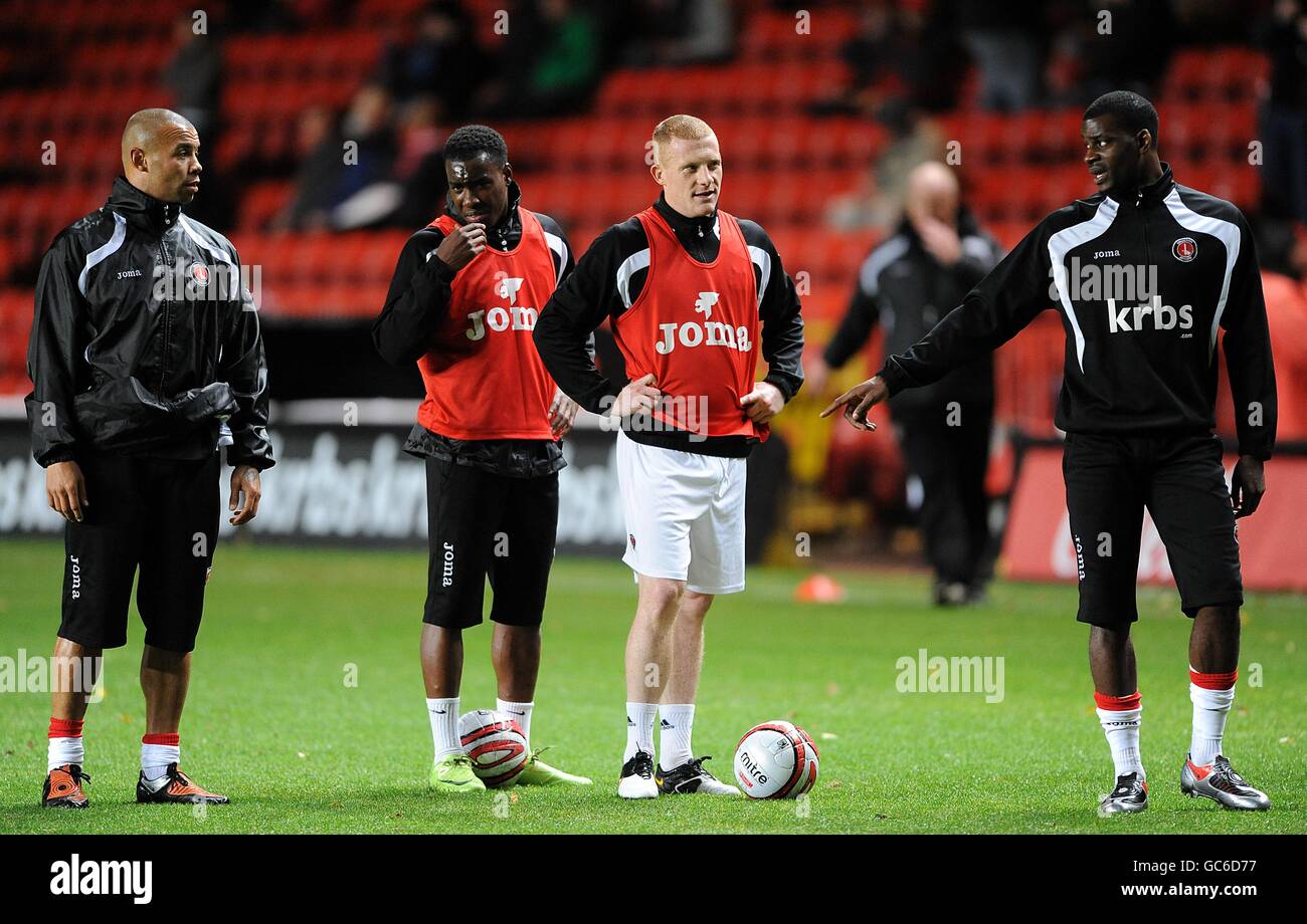 (left to right) Charlton Athletic's Deon Burton, Lloyd Sam, Nicky ...