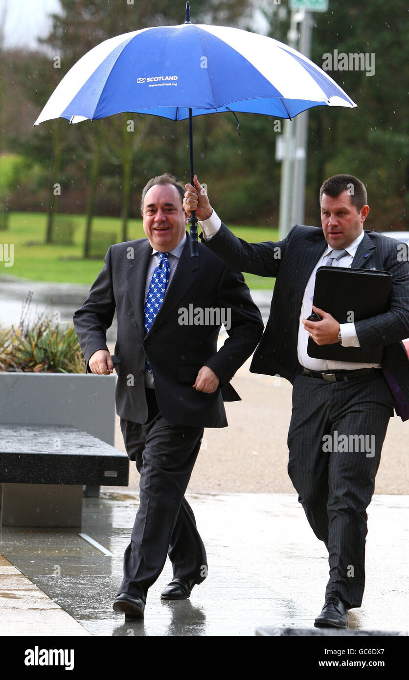 Scotland's First Minister Alex Salmond arrives for a visit to West ...