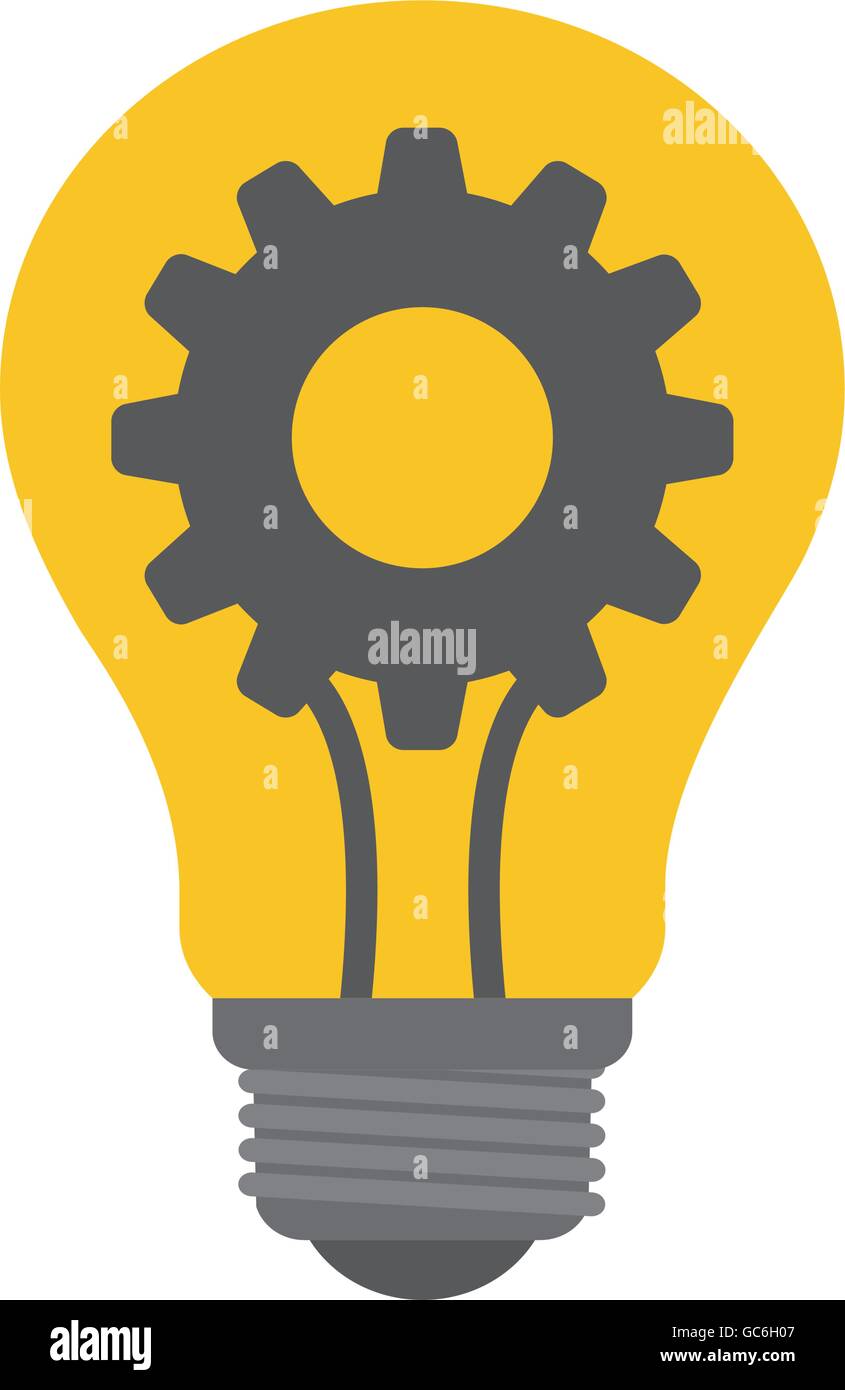 Light bulb with gear icon. Energy design. Vector graphic Stock Vector ...