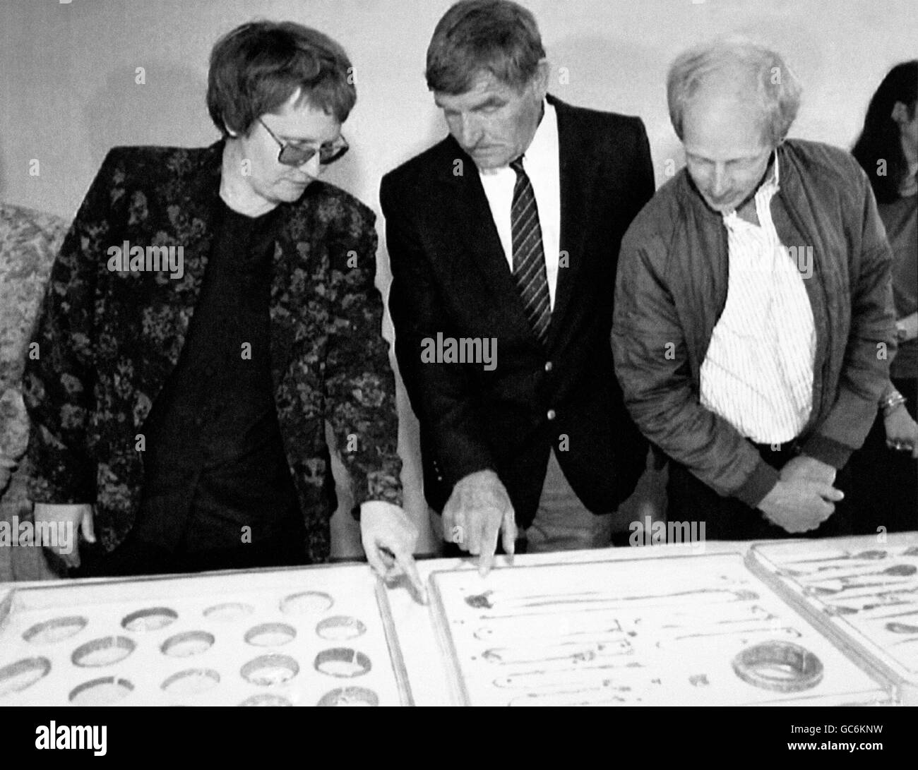 RETIRED GARDENER ERIC LAWES (CTR) AND FARMER PETER WHATLING DISCUSS ...