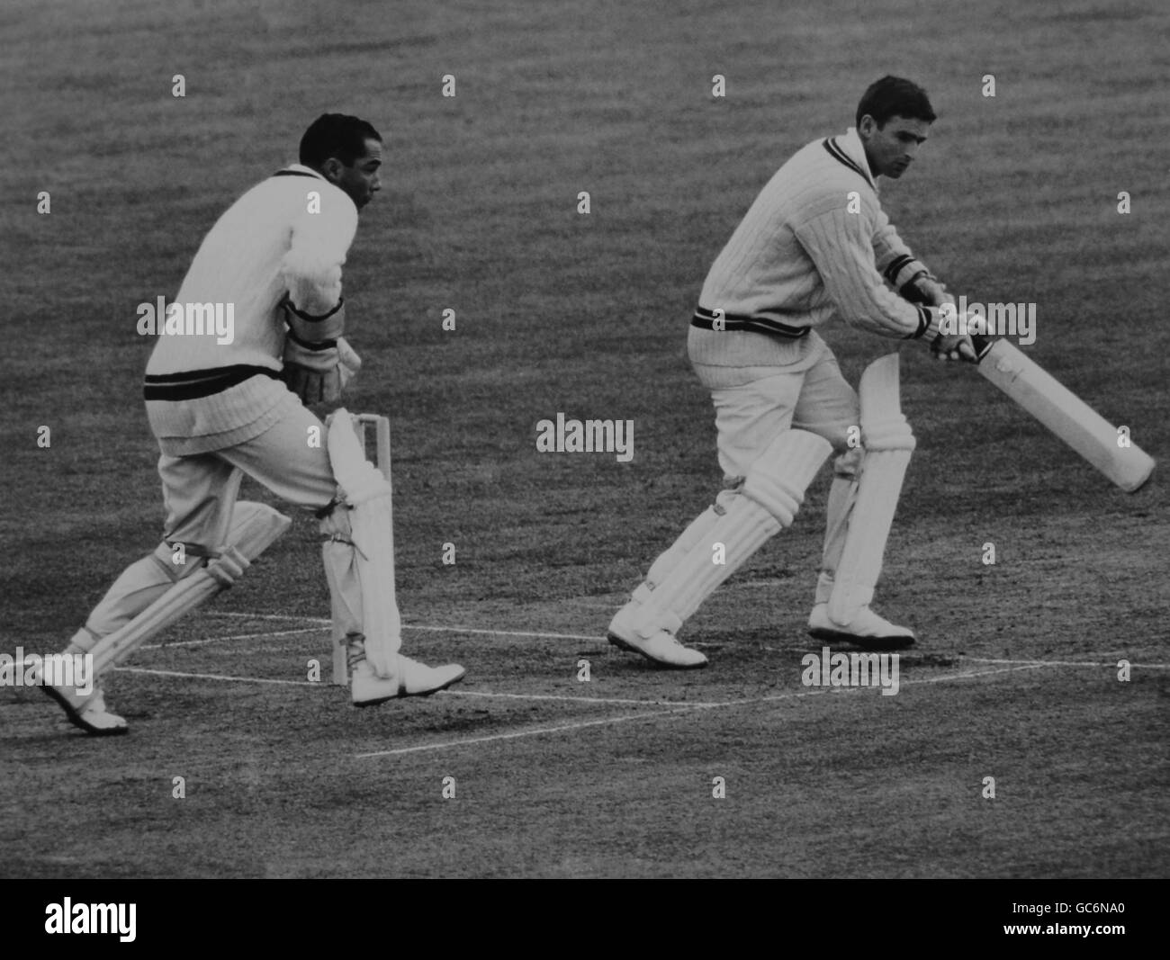 J.A.Ormrod (Worcester), drives a ball from Lance Gibbs, to the off side ...