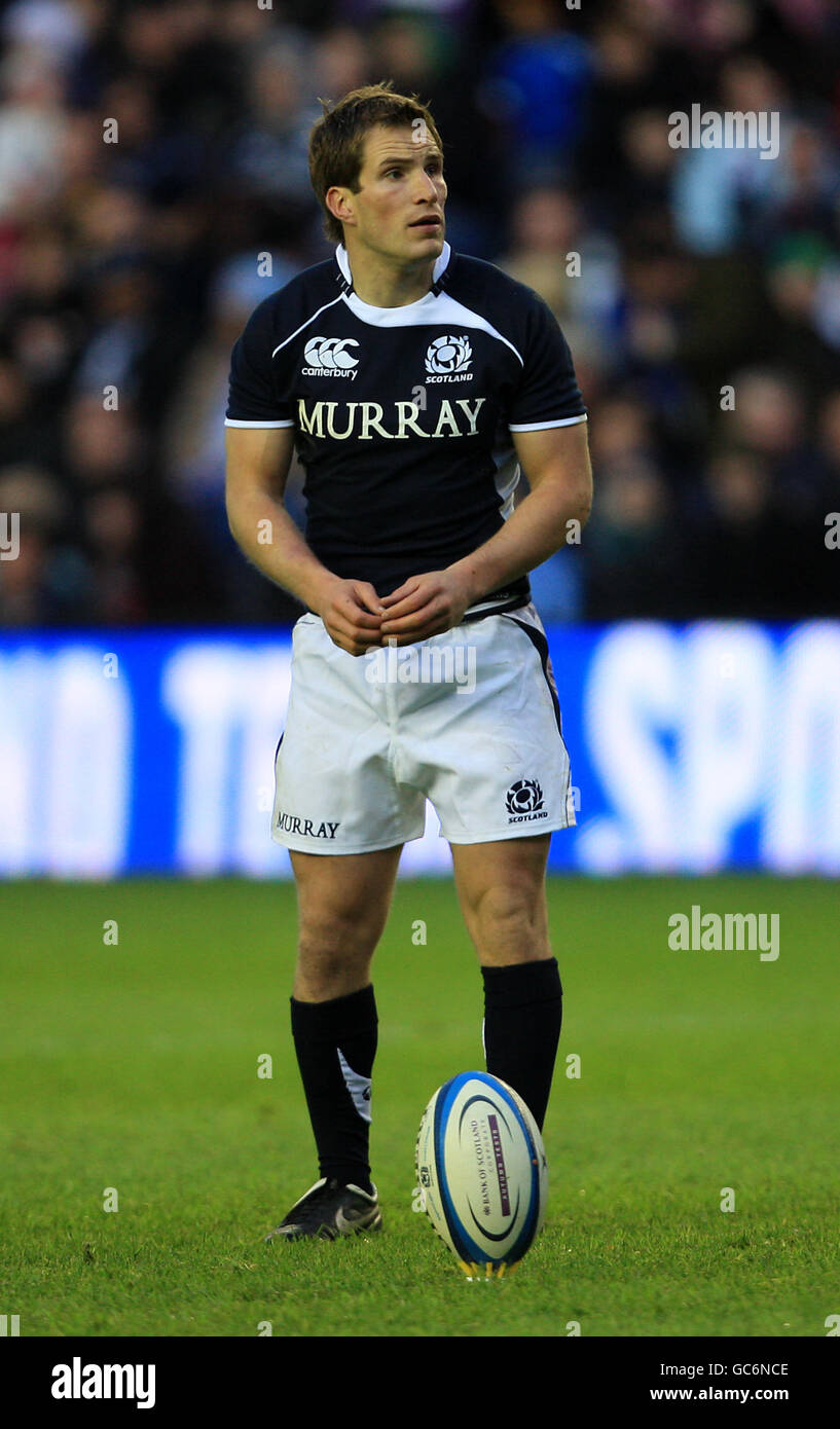 Scotlands phil godman prepares to kick a penalty hi-res stock ...